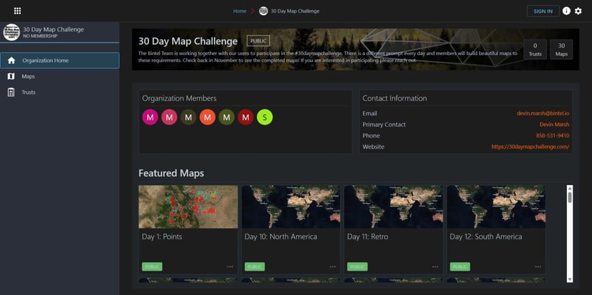 #30daymapchallenge using Bintel Maps